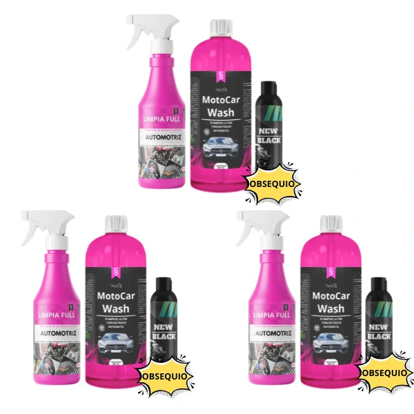 KIT CUIDADO AUTOMOTRIZ + OBSEQUIO RESTAUTADOR DE PARTES NEGRAS – COMPRY